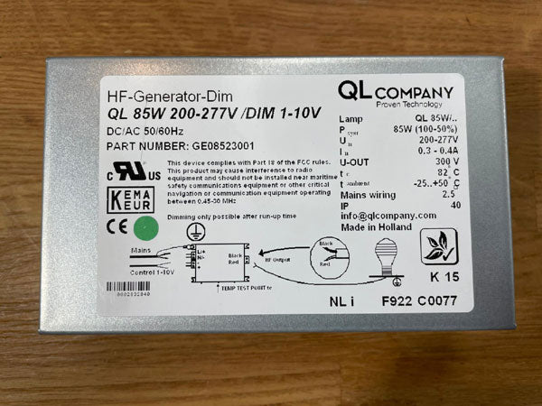 HF-Generator QL 85W 200-277V /DIM 1-10V – DBL Verlichting - webshop